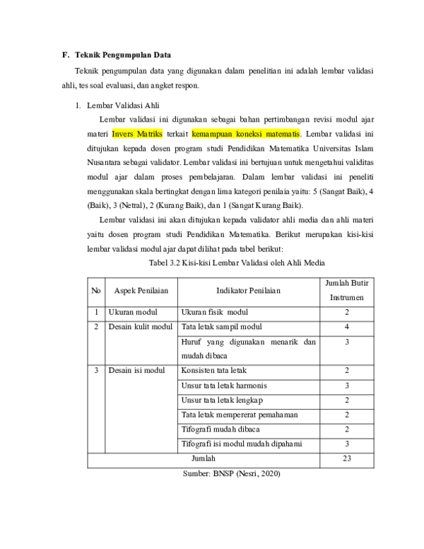 (DOC) Teknik pengumpulan data yang digunakan dalam penelitian ini ...