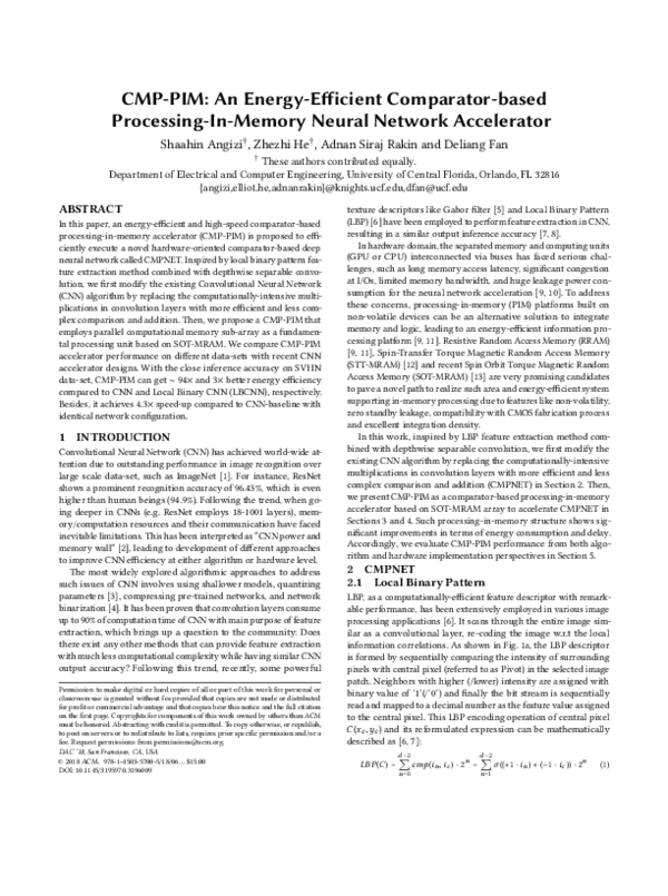 (PDF) Energy-Efficient Comparator-Based PIM Neural Network Accelerator
