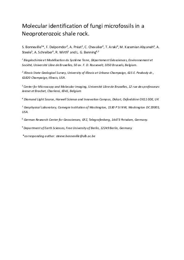 (PDF) Molecular identification of fungi microfossils in a ...