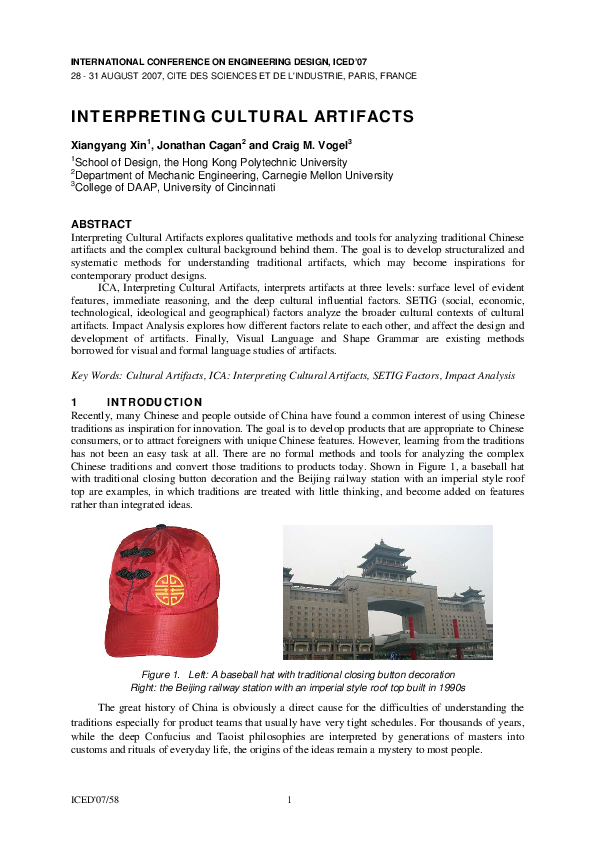 (PDF) Interpreting Cultural Artifacts