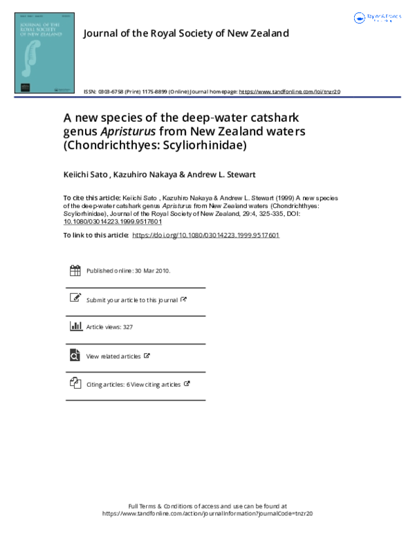 (PDF) A new species of the deep‐water catshark genus Apristurus from ...