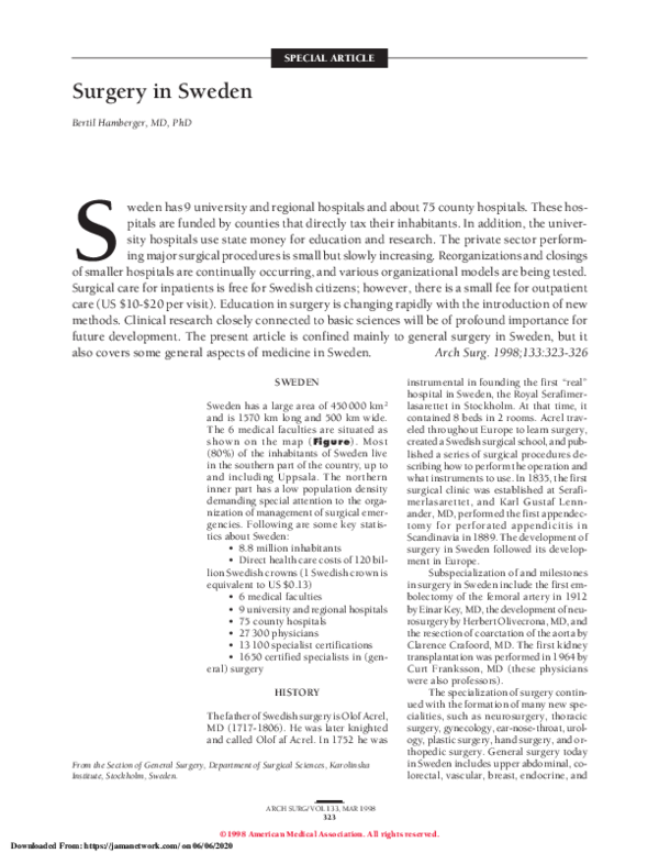 (PDF) Surgery in Sweden