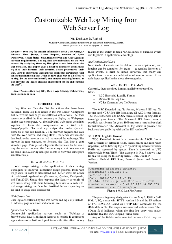 (PDF) Customizable Web Log Mining from