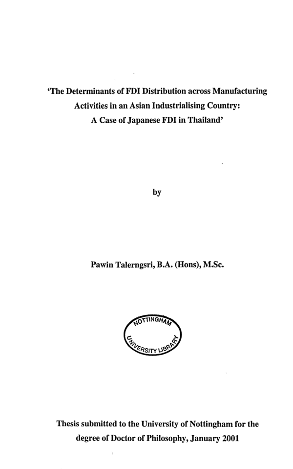 (PDF) The determinants of FDI distribution across manufacturing ...