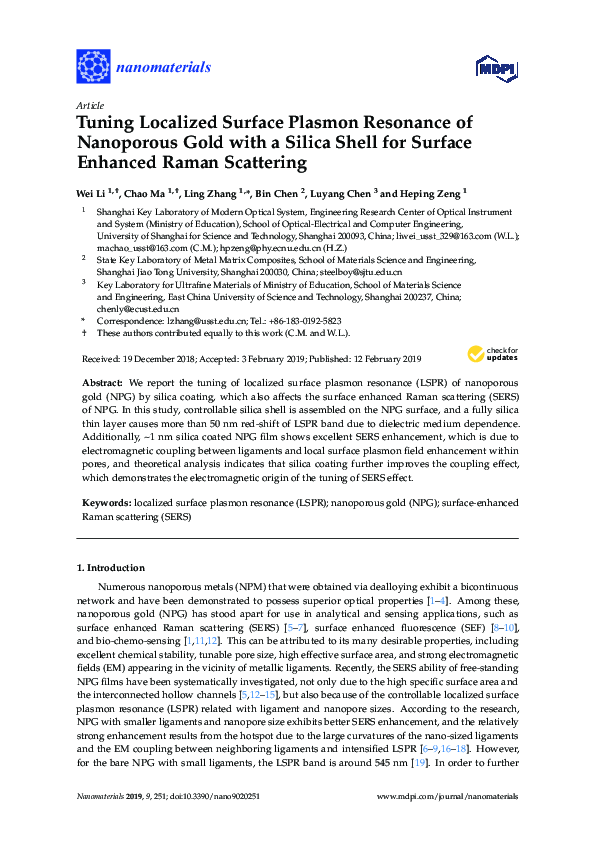 (PDF) Tuning the Localized Surface Plasmon Resonance of Al-Al2O3 Nanosphere Towards NIR Region ...