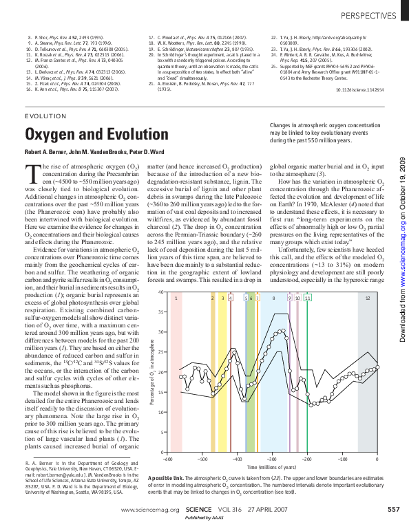 (PDF) Oxygen and Evolution
