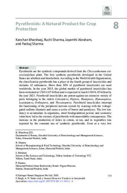 (PDF) Pyrethroids: A Natural Product for Crop Protection