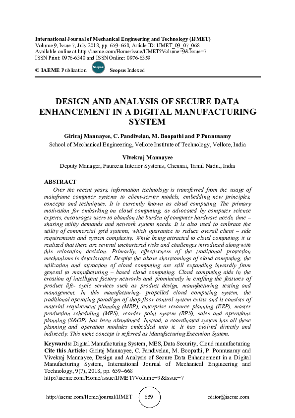 (PDF) Design and Analysis of Secure Data Enhancement in a Digital ...