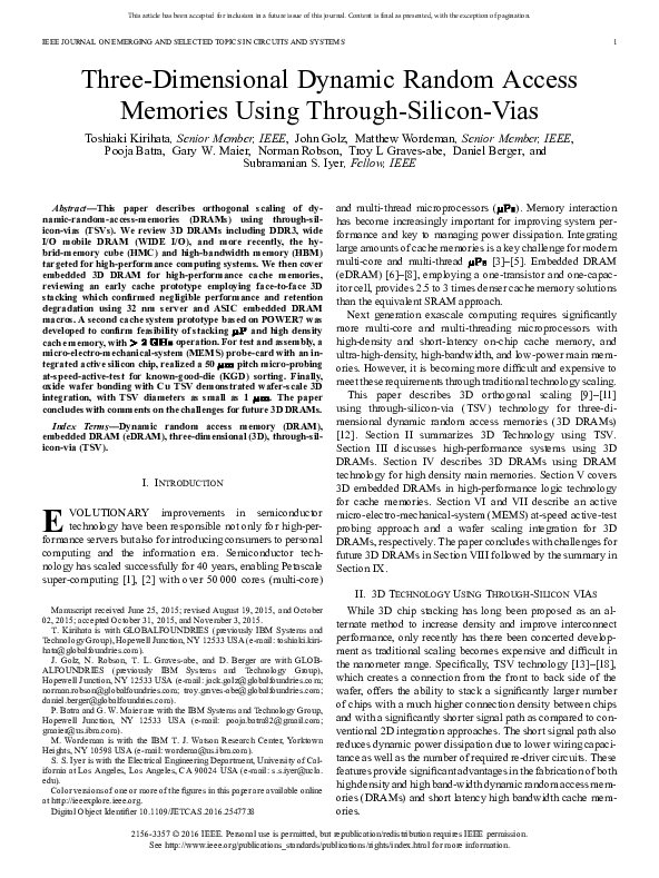 (PDF) Three dimensional dynamic random access memory