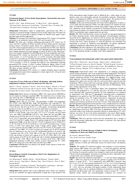 (PDF) TCT-811 First-in-Human CardiAQ Transcatheter Mitral Valve ...