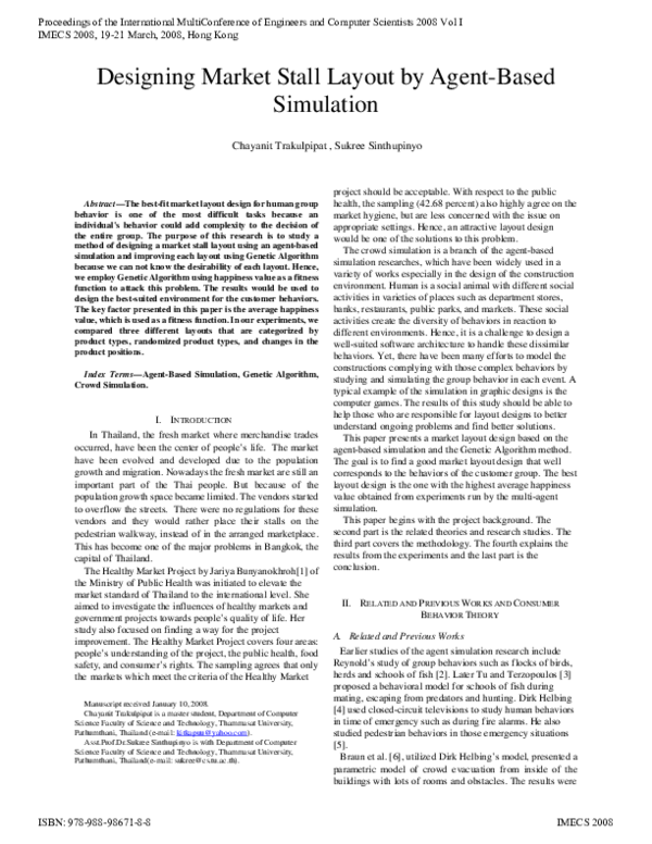 (PDF) Designing Market Stall Layout by Agent-Based Simulation