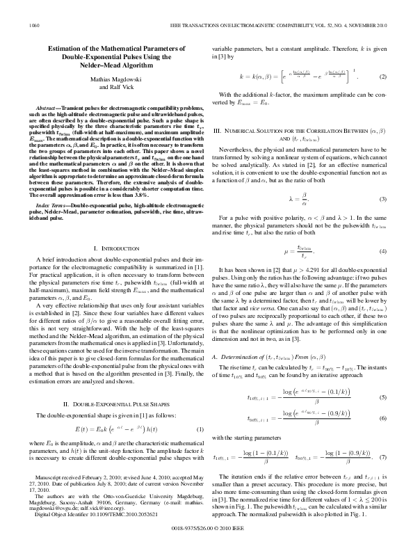 (PDF) Estimation of the Mathematical Parameters of Double-Exponential ...