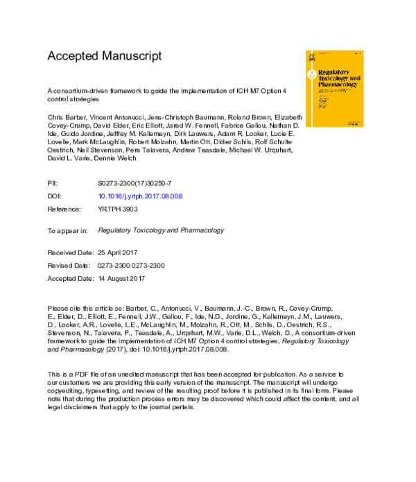 (PDF) A consortium-driven framework to guide the implementation of ICH ...