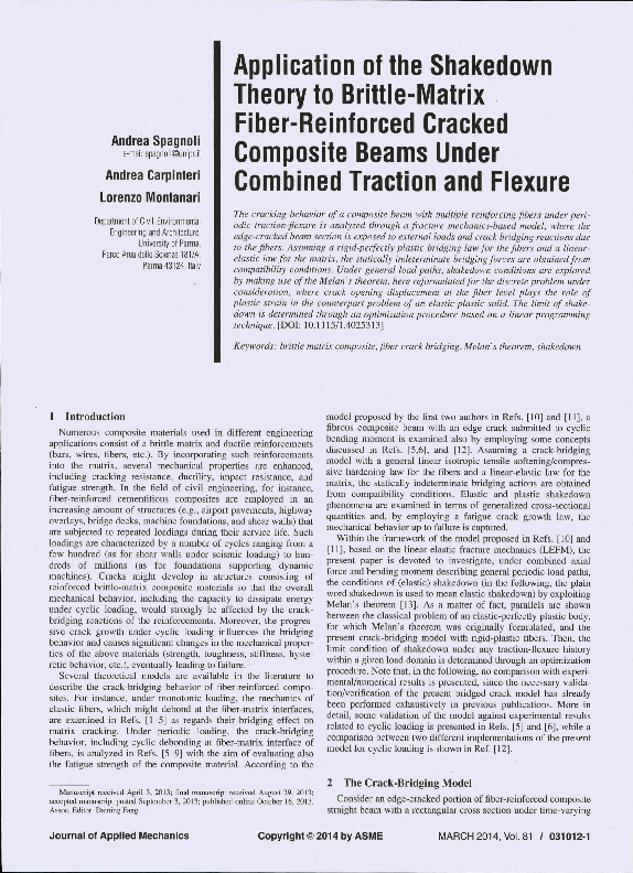 (PDF) Application of the Shakedown Theory to Brittle-Matrix Fiber ...
