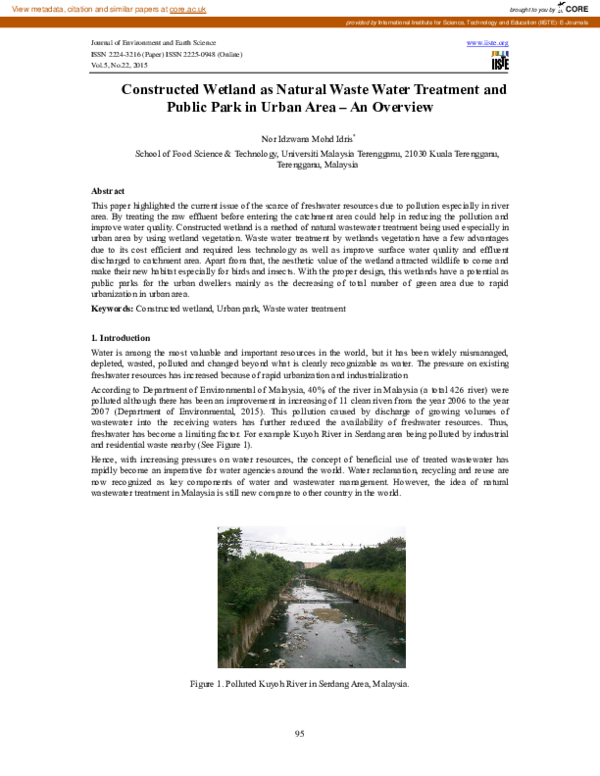 (PDF) Constructed Wetland as Natural Waste Water Treatment and Public ...