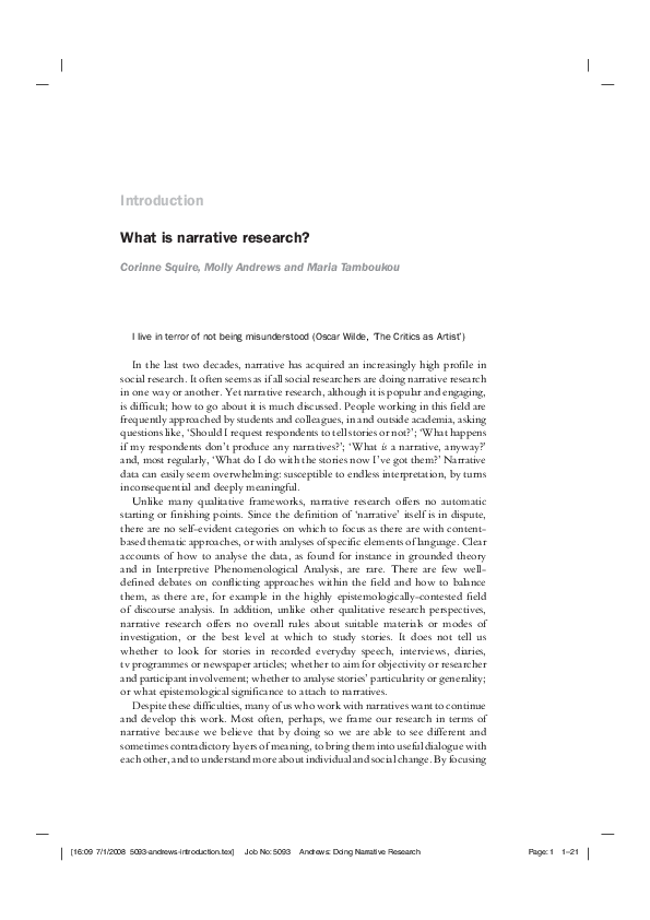(PDF) What is Narrative Research?