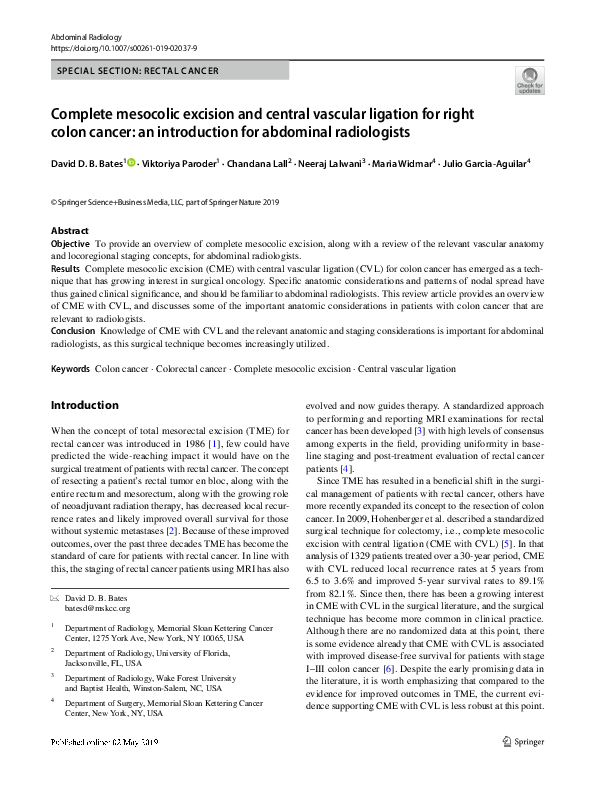 (PDF) Complete mesocolic excision and central vascular ligation for ...