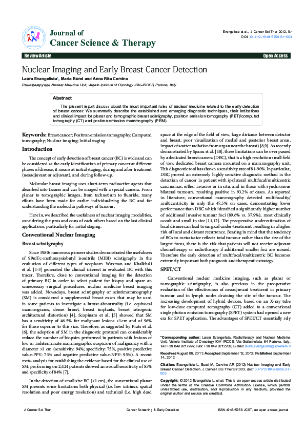 (PDF) Nuclear Imaging and Early Breast Cancer Detection