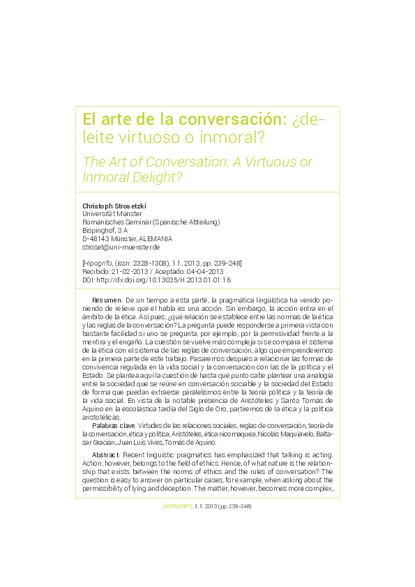 (PDF) El arte de la conversación como transfiguración ética de la ...