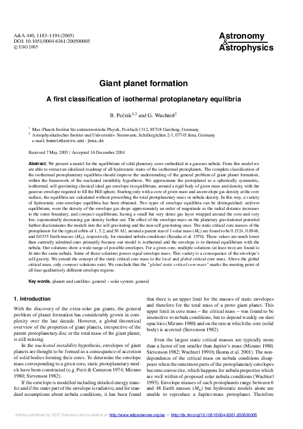 (PDF) Giant planet formation