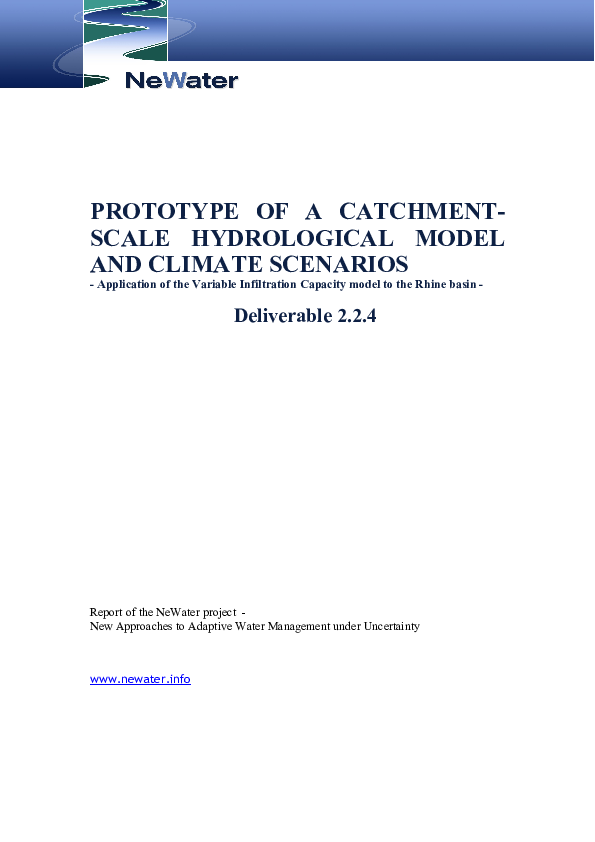 (PDF) Prototype of a catchment-scale hydrological model and climate ...