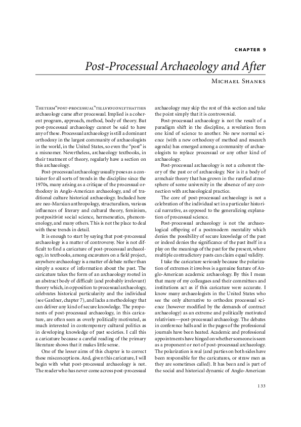 (PDF) Post Processual archaeology and after