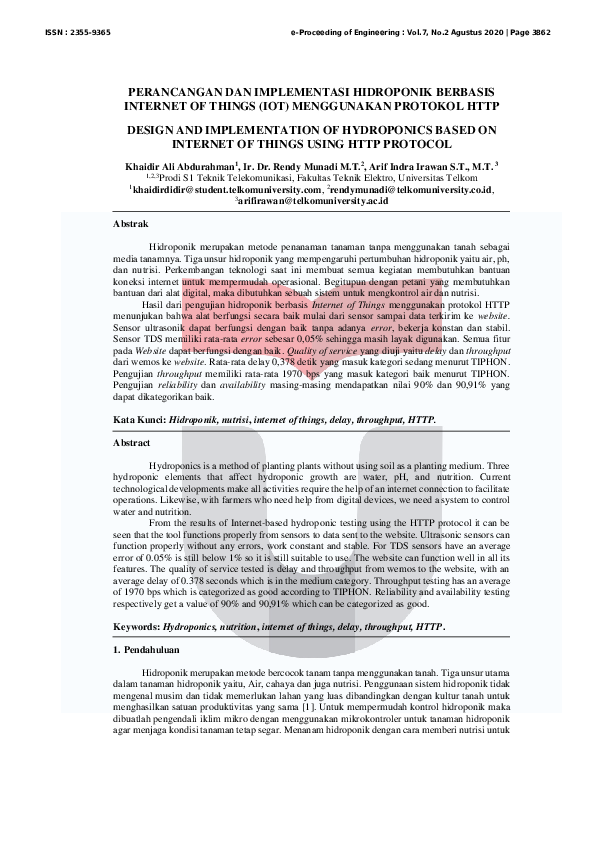 (PDF) Perancangan Dan Implementasi Hidroponik Berbasis Internet Of ...