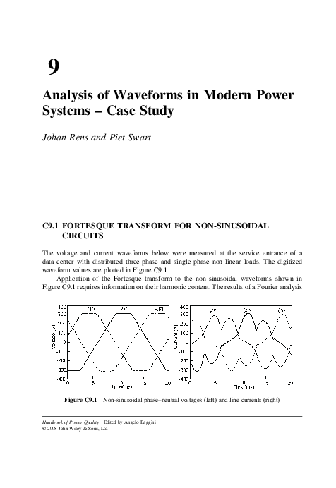 (PDF) Analysis of Waveforms in Modern Power Systems