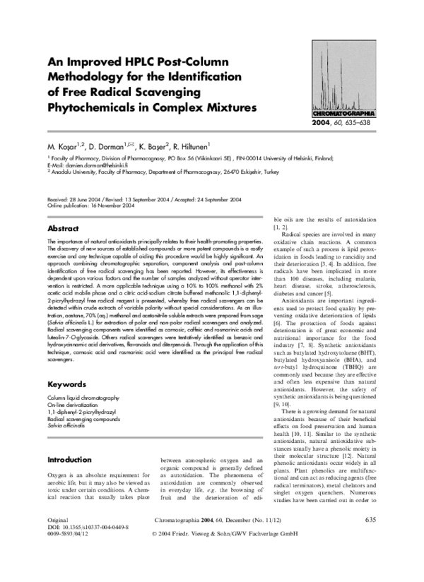 (PDF) An Improved HPLC Post-Column Methodology for the Identification ...
