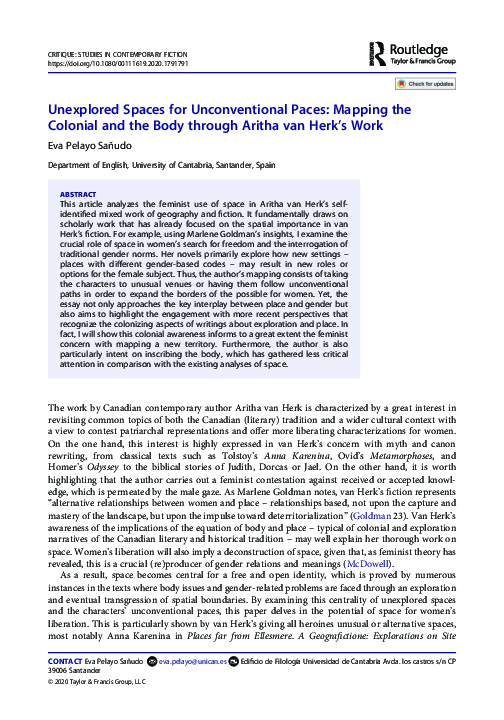 (PDF) Unexplored Spaces for Unconventional Paces: Mapping the Colonial ...