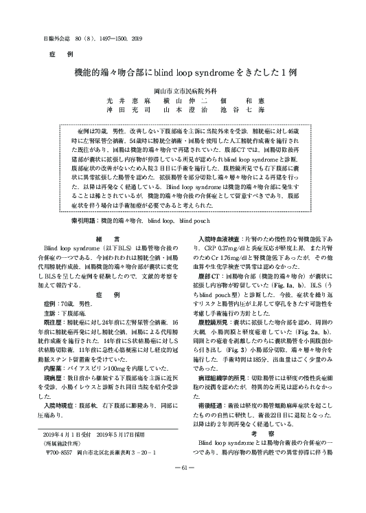 (PDF) Blind Loop Syndrome at the Functional End-to-end Anastomotic Site ...