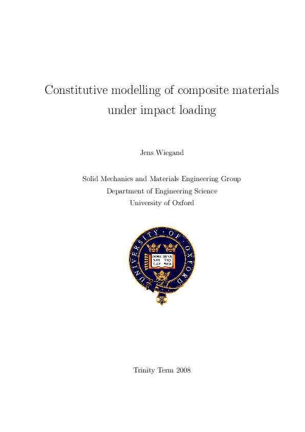 (PDF) Constitutive modelling of composite materials under impact loading