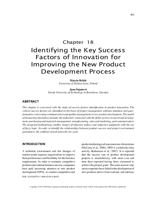 (PDF) Identifying the Key Success Factors of Innovation for Improving ...