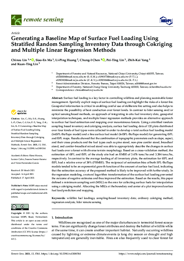 (PDF) Generating a Baseline Map of Surface Fuel Loading Using ...
