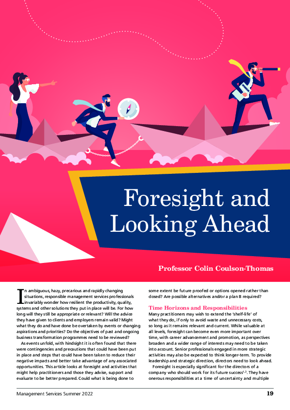 (PDF) Foresight and Looking Ahead