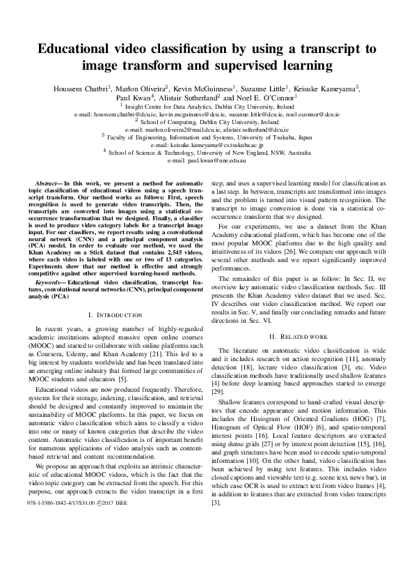 (PDF) Educational video classification by using a transcript to image ...