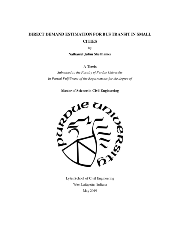 (PDF) Direct Demand Estimation for Bus Transit in Small Cities