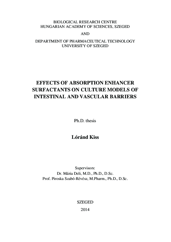 (PDF) Effects of absorption enhancer surfactants on culture models of ...