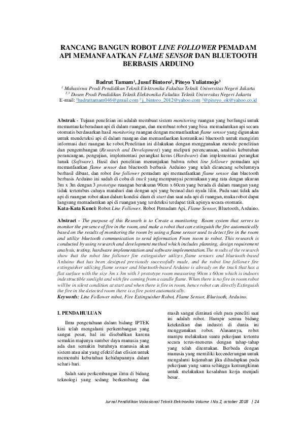 (PDF) Rancang Bangun Robot Line Follower Pemadam Api Memanfaatkan Flame ...
