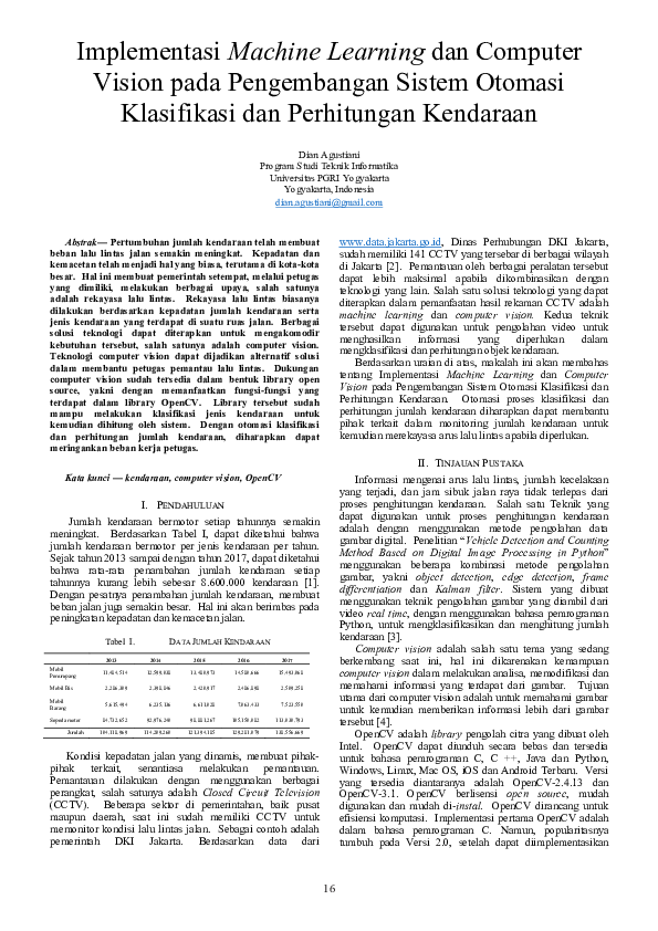 (PDF) Implementasi Machine Learning dan Computer Vision pada ...