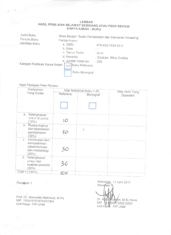 (PDF) Stres Belajar "Suatu Pendekatan dan Intervensi Konseling