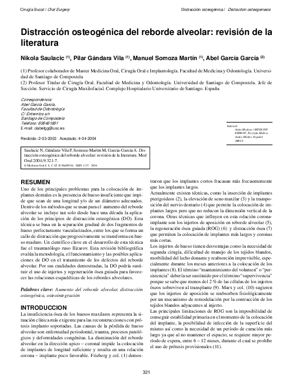 (PDF) Distraction osteogenesis of the alveolar ridge: a review of the ...