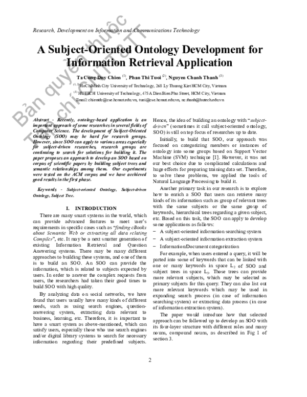 (PDF) A Subject-Oriented Ontology Development for Information Retrieval Application
