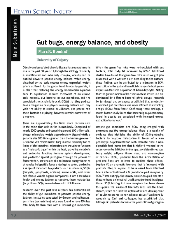 (PDF) Gut bugs, energy balance, and obesity