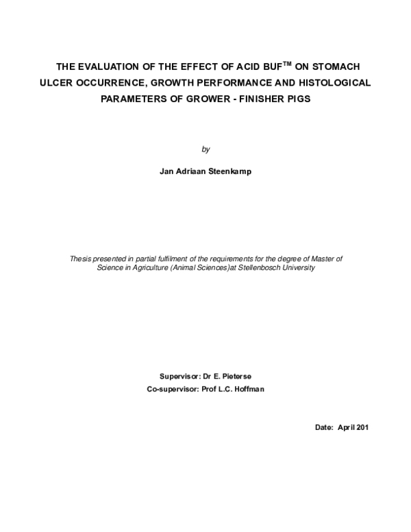 (PDF) The evaluation of the effect of Acid Buf™ on stomach ulcer ...