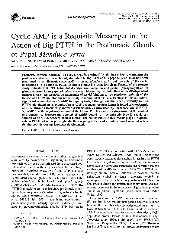 (PDF) Cyclic AMP is a requisite messenger in the action of big PTTH in ...