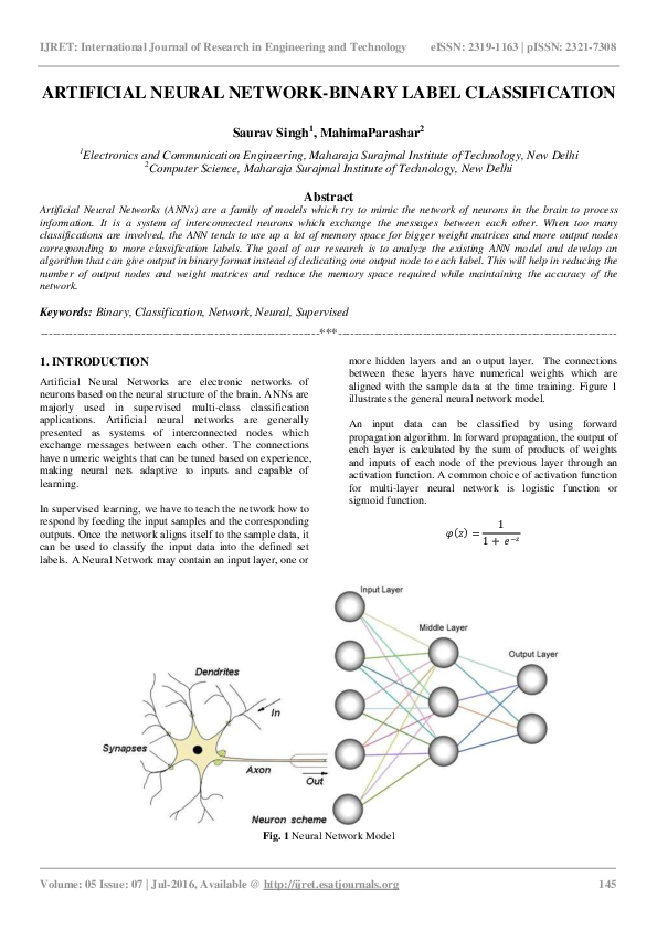 (PDF) Artificial Neural Network-Binary Label Classification