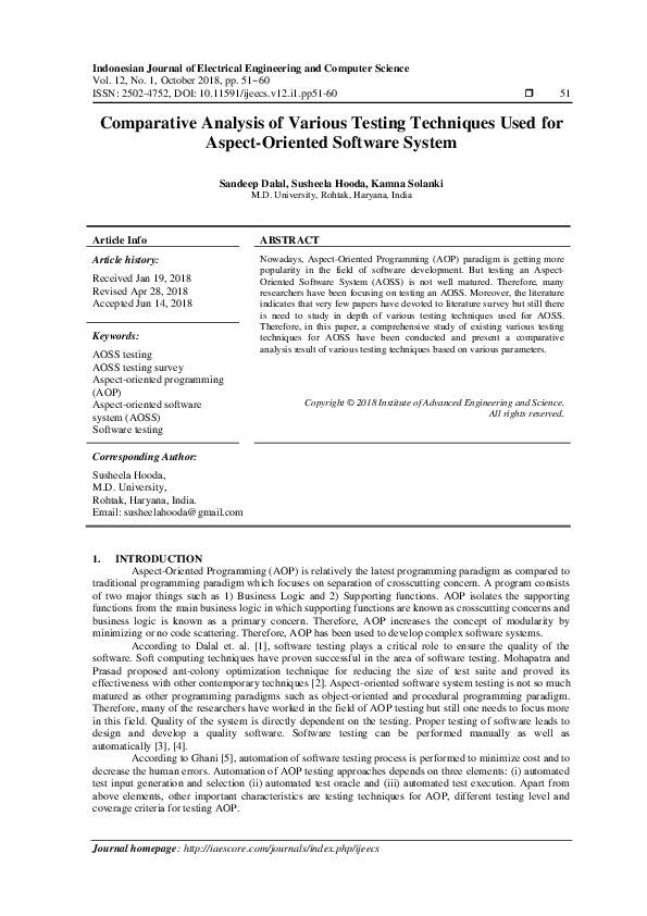 Pdf Comparative Analysis Of Various Testing Techniques Used For 9298