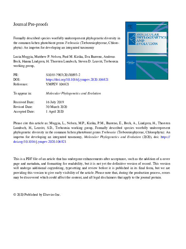 (PDF) Formally described species woefully underrepresent phylogenetic ...