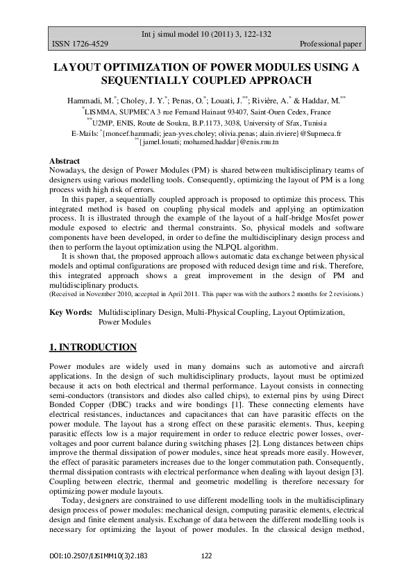 (PDF) Layout optimization of power modules using a sequentially coupled approach